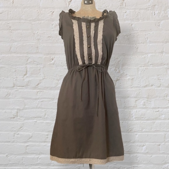 Converse | Dresses | Converse One Gray Ivory Boho Ruffle Lace ...